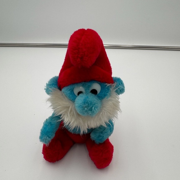 Toys | Vintage Smurf Plush Doll Blue Red Hat White Beard Peyo Korea 8 ...